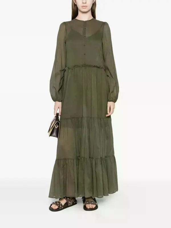 TWINSET Tiered Ruffled Maxi Dress - Green
