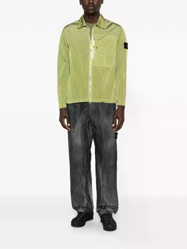 Stone Island Zip-up Overshirt - Green