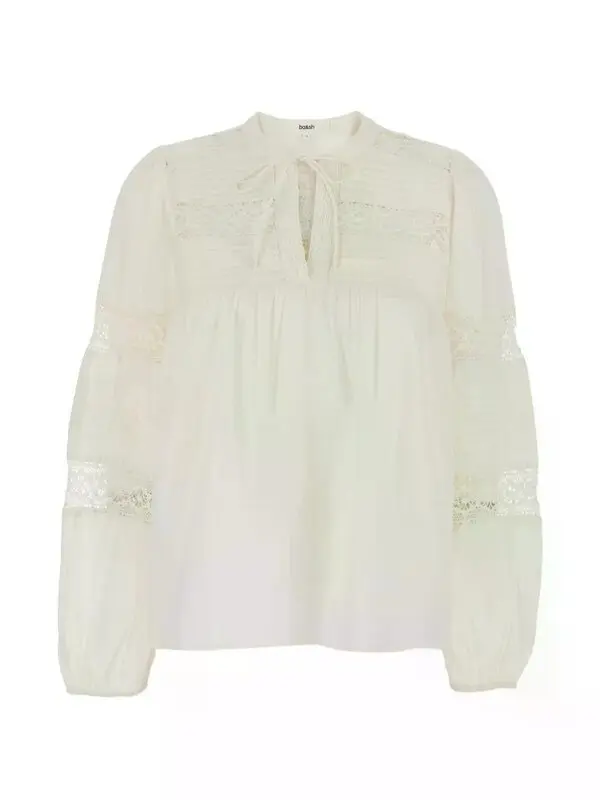 Ba&sh Nami Embroidered Long-sleeve Blouse - Neutrals