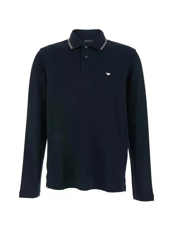 Emporio Armani Long-sleeve Polo Shirt - Blue