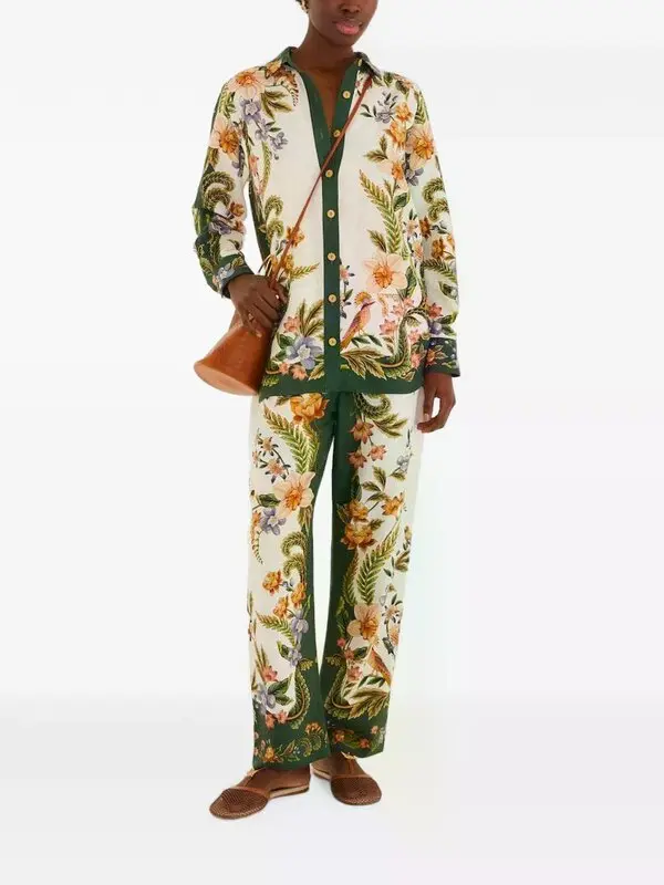 Farm Rio Floral-print Trousers - White