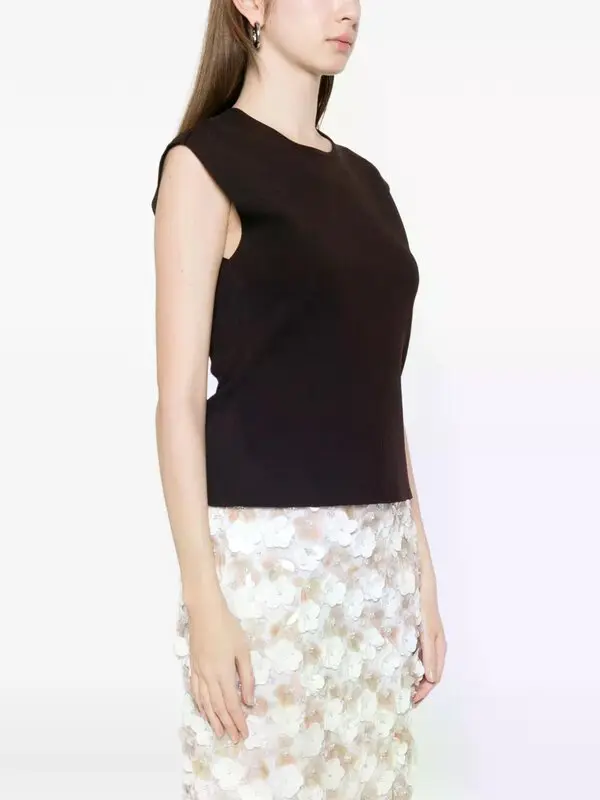 P.a.r.o.s.h Sleeveless Knit Top - Brown