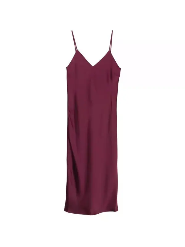Norma Kamali V-neck Slip Midi Dress - Purple