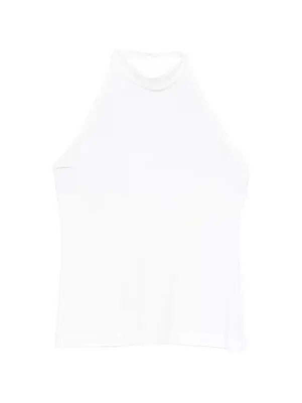 Norma Kamali Halterneck Top - White