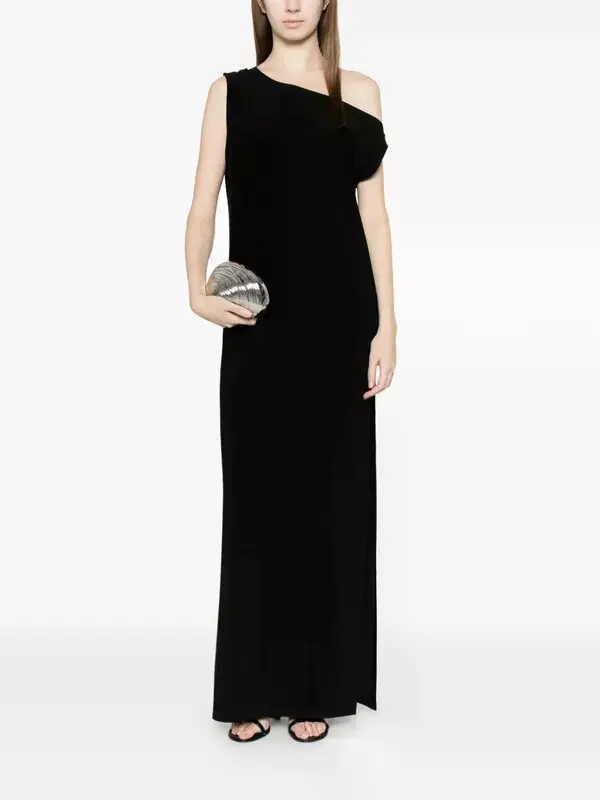 Norma Kamali One-shoulder Draped Maxi Dress