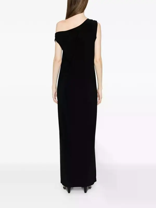 Norma Kamali One-shoulder Draped Maxi Dress