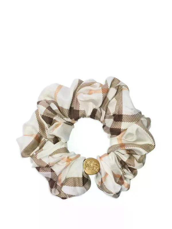 Burberry Check Silk Scrunchie - Neutrals