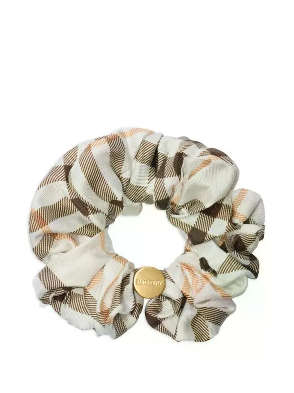Burberry Check Silk Scrunchie - Neutrals