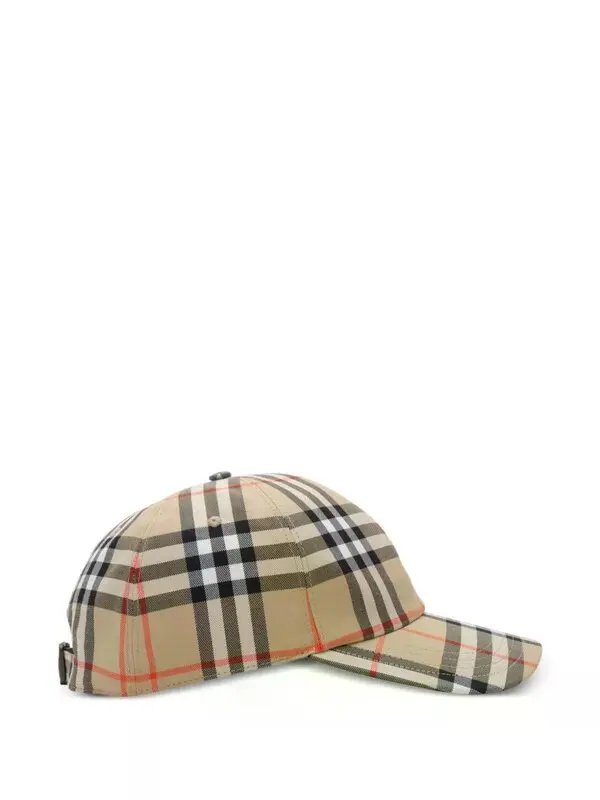 Burberry Check Cotton Baseball Cap - Neutrals