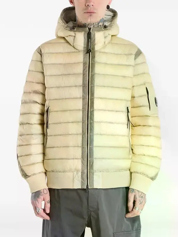 C.P. COMPANY Hooded Puffer Bomber Jacket - Neutrals