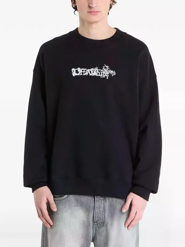 Off-White Heraldic Treshold Arrows Skate Crewneck Cotton Sweatshirt - Black