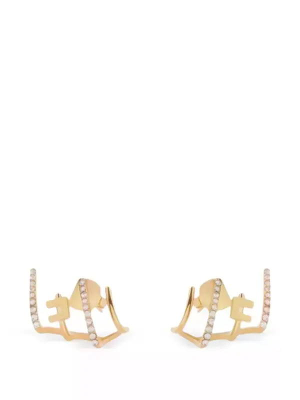 Elisabetta Franchi Rhinestone-embellished Earrings - Gold
