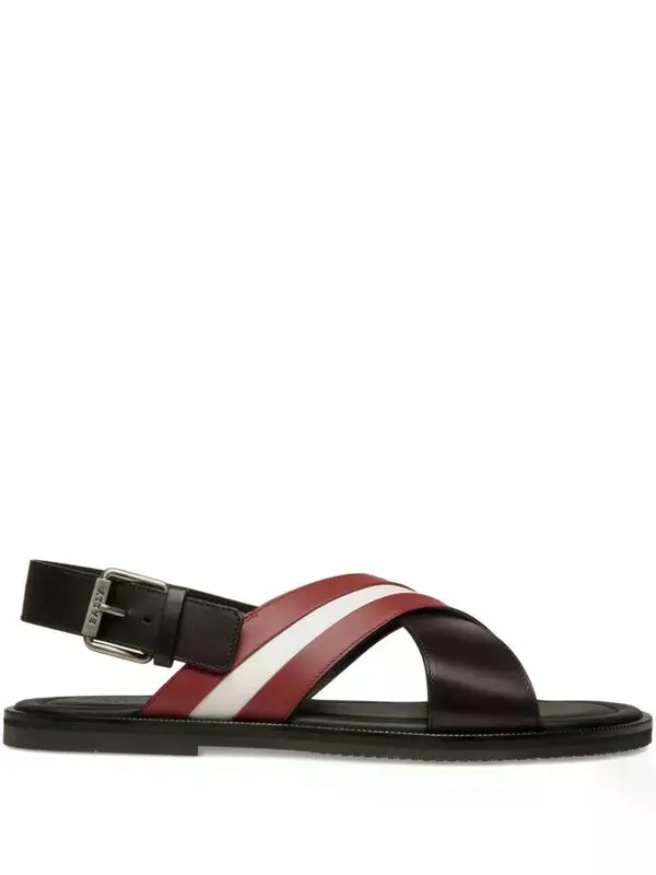 Bally Striped Cross-strap Sandals