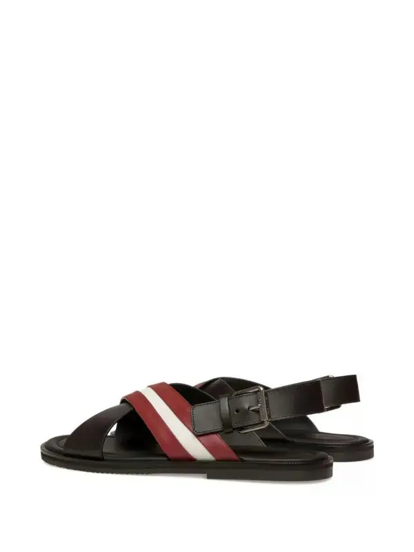 Bally Striped Cross-strap Sandals