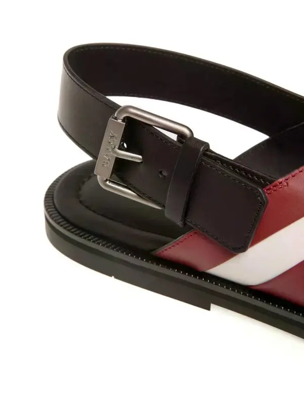 Bally Striped Cross-strap Sandals