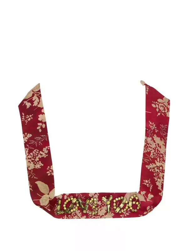 Red Valentino Floral Embellished Collar - Red