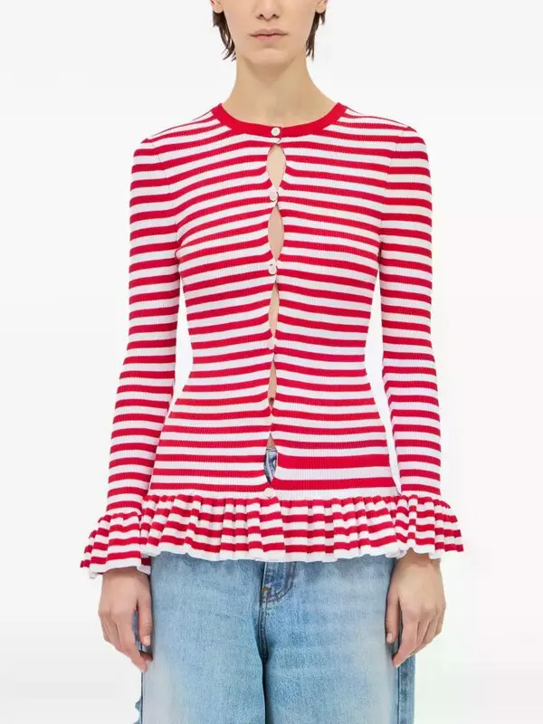 MSGM Striped Ruffled Knitwear