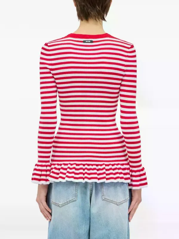 MSGM Striped Ruffled Knitwear