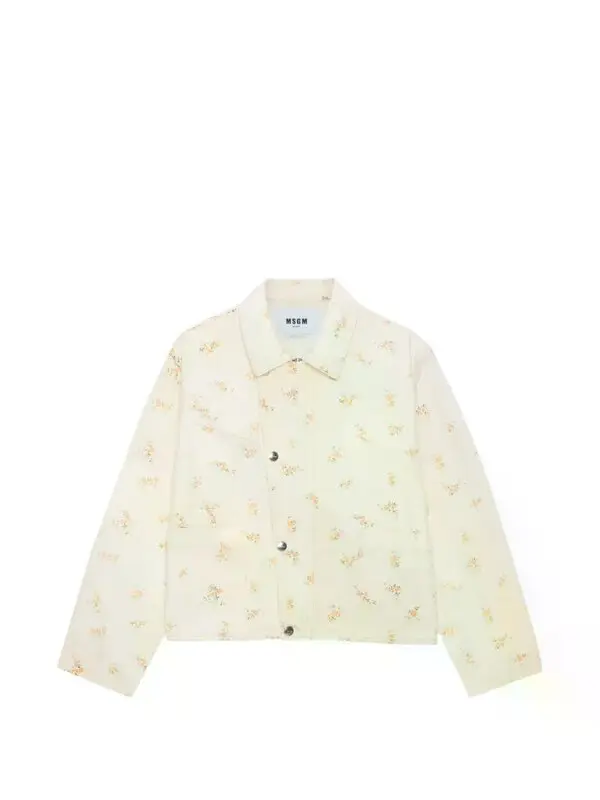 MSGM Floral Denim Jacket