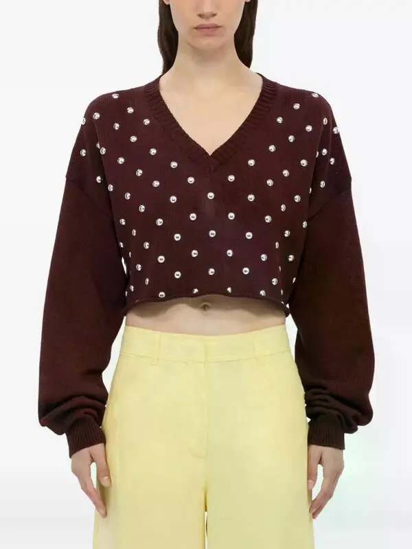 MSGM Studded V-neck Knitwear