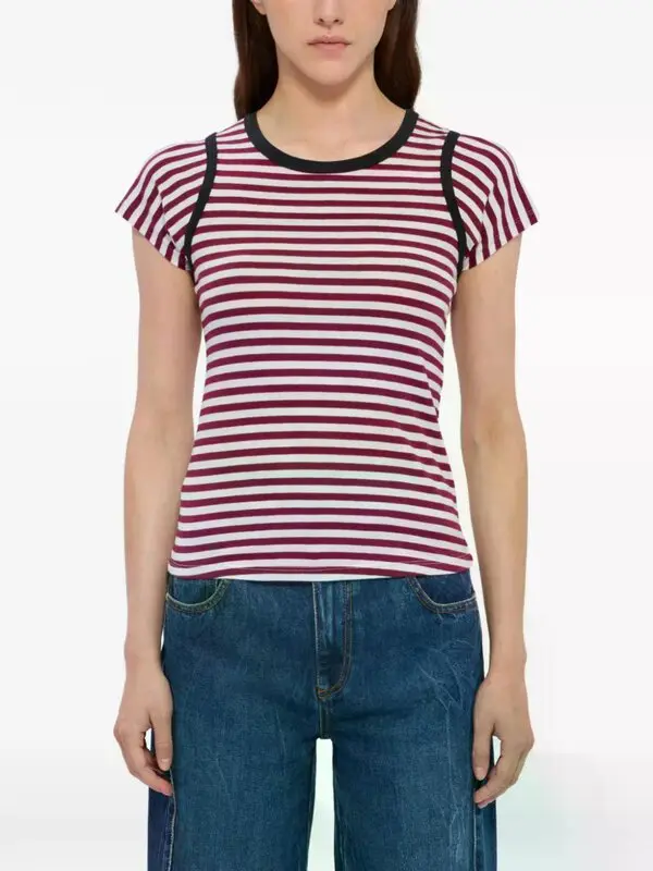 MSGM Striped Trim T-shirt