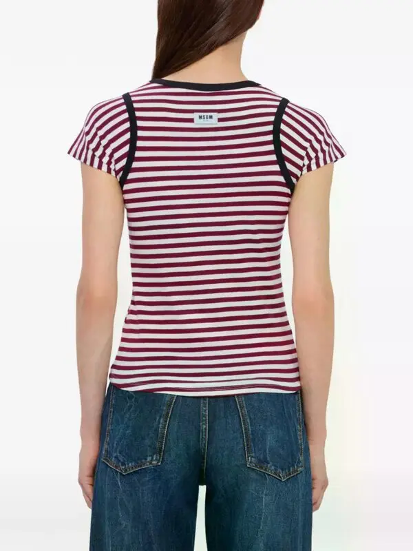 MSGM Striped Trim T-shirt