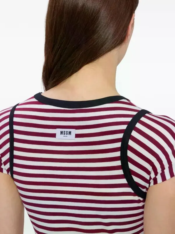 MSGM Striped Trim T-shirt