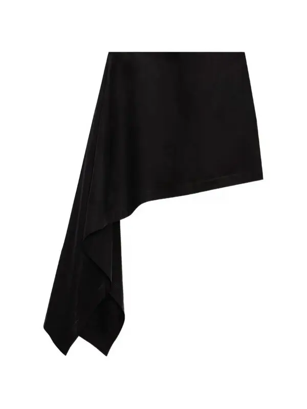 MSGM Draped Asymmetric Mini Skirt - Black