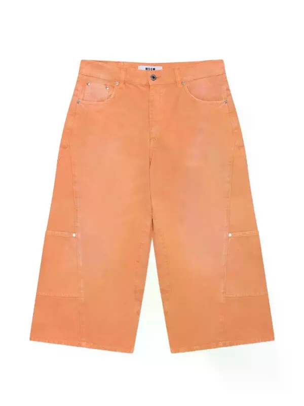 MSGM Crop Cargo Jeans - Orange