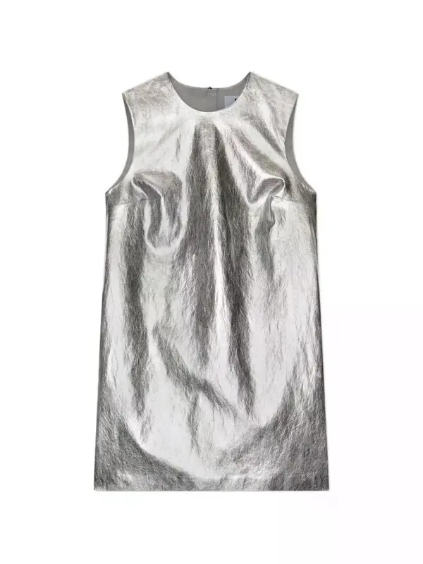 MSGM Crew-neck Sleeveless Mini Dress - Silver