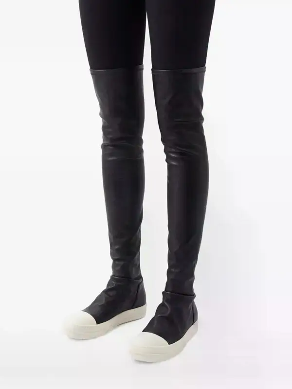 Rick Owens High Stocking Sneaks Boots - Black
