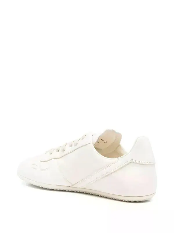 Rick Owens Minimal Low Top Leather Sneakers - White