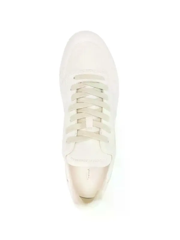 Rick Owens Minimal Low Top Leather Sneakers - White