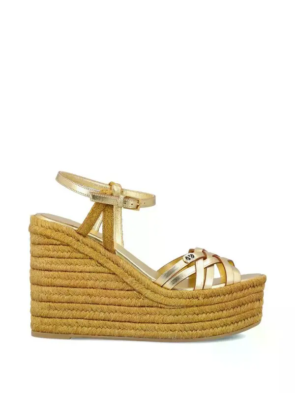 Valentino Garavani Woven Platform Sandals - Gold