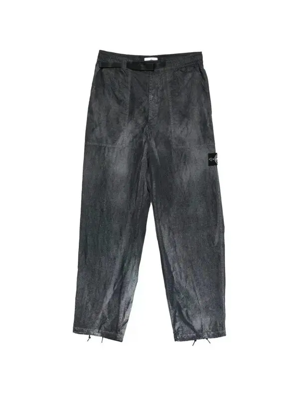Stone Island Hand Sprayed Reflective Trousers - Black