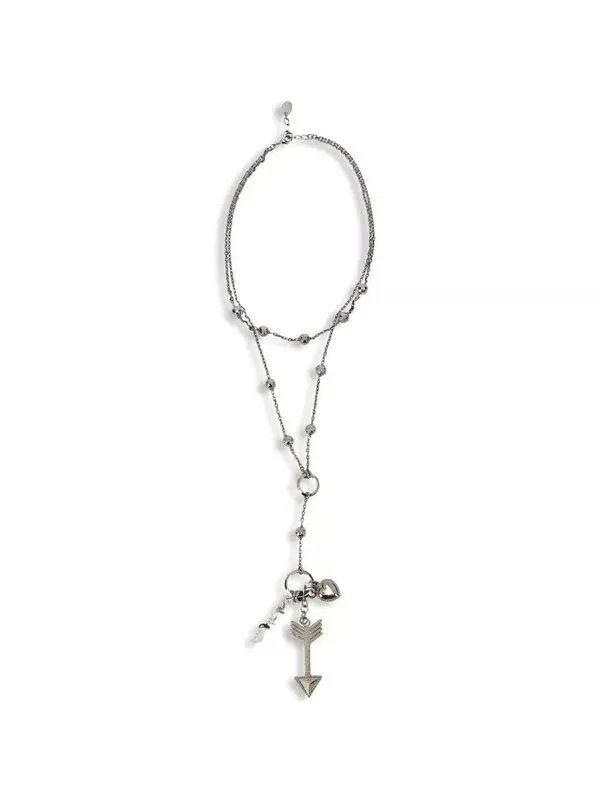 Red Valentino Layered Charm Necklace - Silver