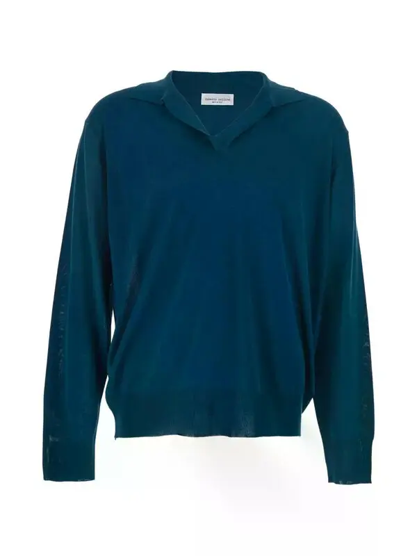 ROBERTO COLLINA Polo-collar Sweater - Blue