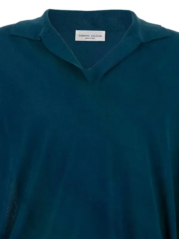 ROBERTO COLLINA Polo-collar Sweater - Blue