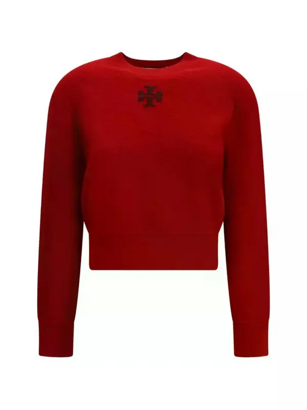 Tory Burch Logo Crew-neck Sweater - Red