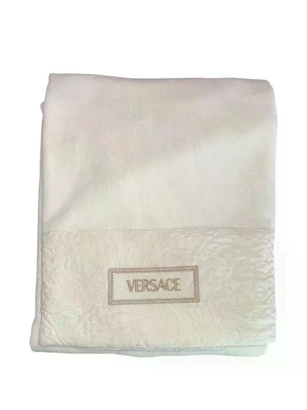 Versace Medusa Embellished Towel - Neutrals