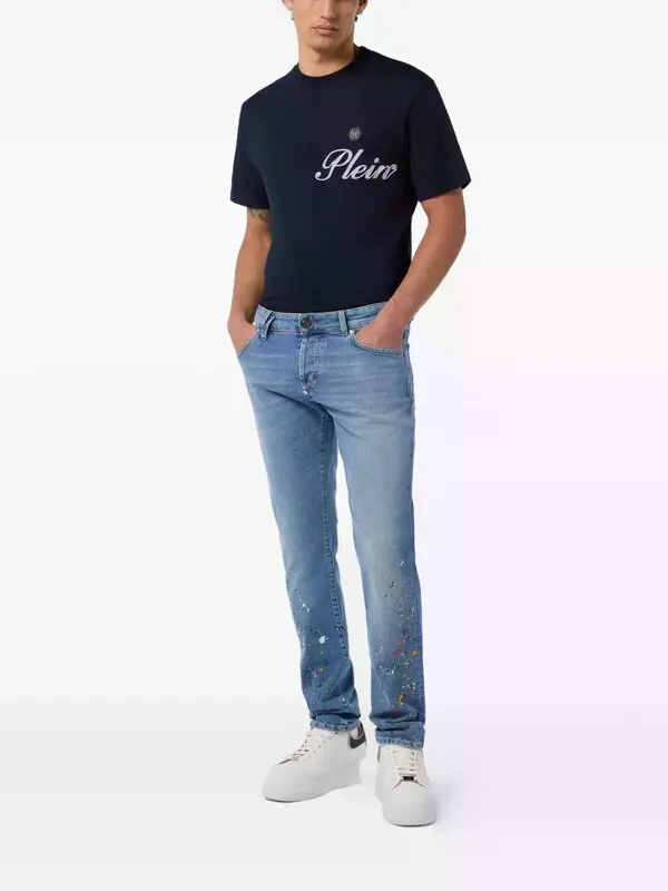 Philipp Plein Paint Splatter Straight Jeans
