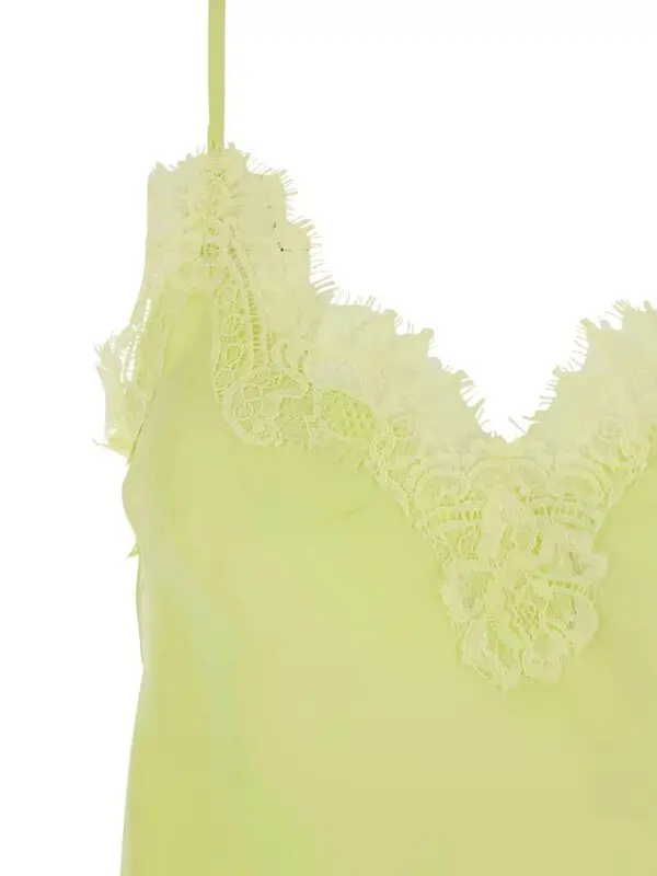 Gold Hawk Lace-trimmed Sleeveless Top - Yellow