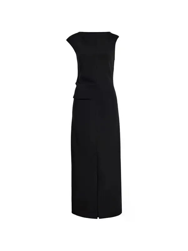 Proenza Schouler Damea Matte Crepe Midi Dress - Black