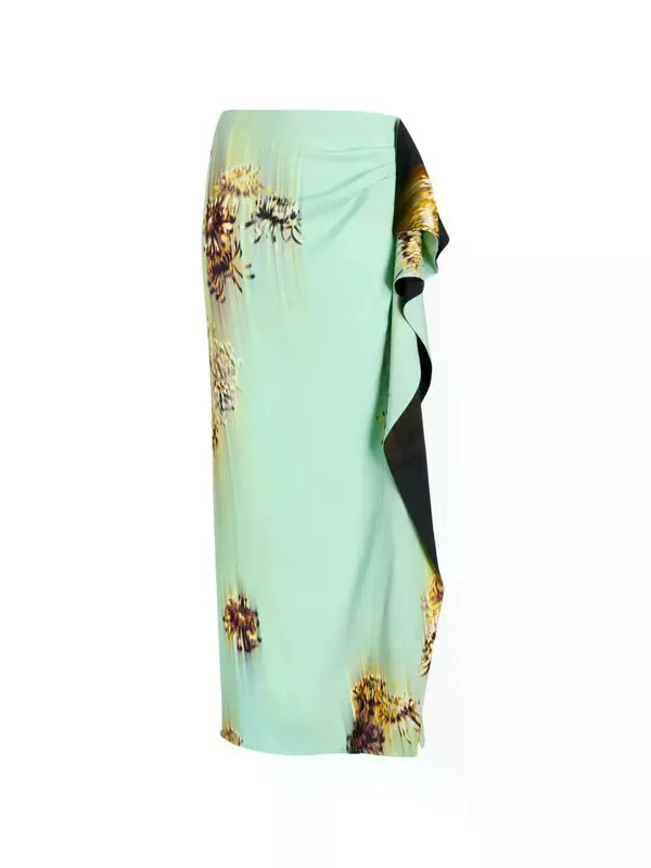Proenza Schouler Cella Printed Maxi Skirt - Green