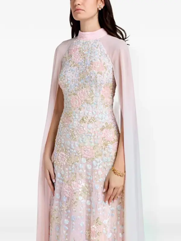 NEEDLE & THREAD Floral-print Embellished Midi Dress