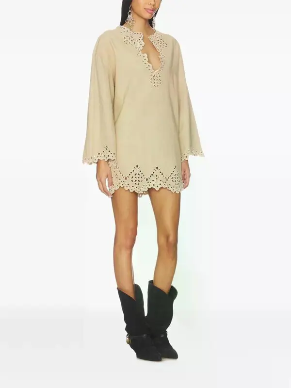 Isabel Marant Étoile Sherazade Laser-cut Mini Dress - Neutrals
