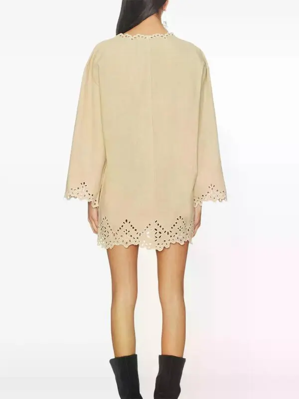 Isabel Marant Étoile Sherazade Laser-cut Mini Dress - Neutrals