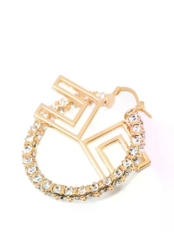 Elisabetta Franchi Embellished Hoop Earrings - Gold