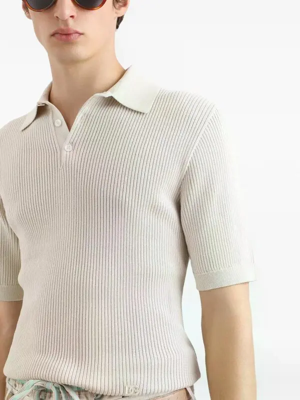 Dolce & Gabbana Micro-rib Cotton Polo Shirt
