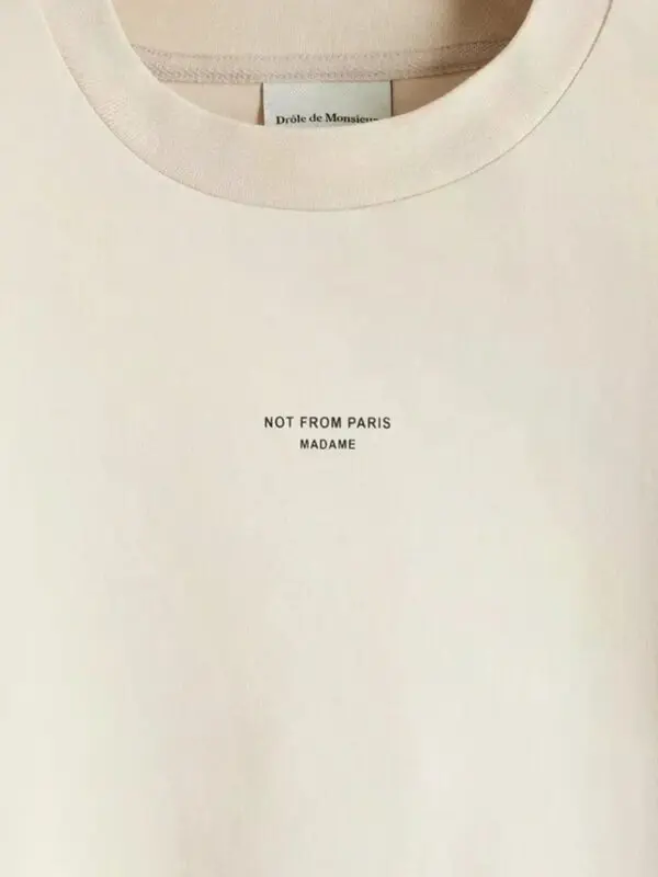 Drole De Monsieur Logo-print T-shirt - Neutrals
